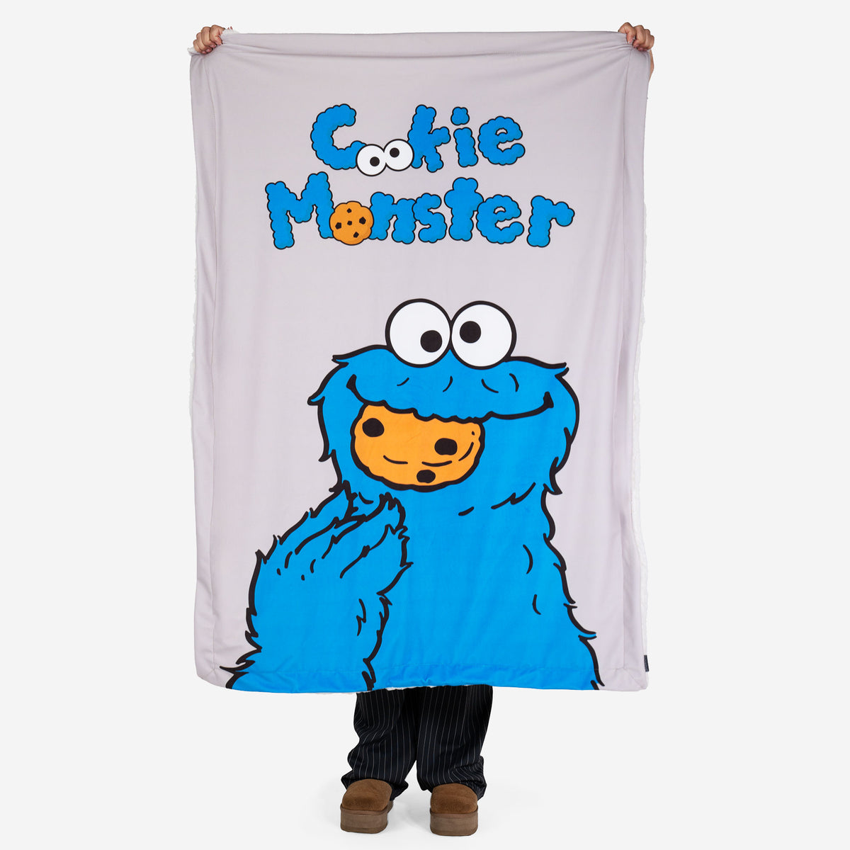 Sesame Street Plaid / Tæppe Cookie Monster Grå– Big Bertha Original DK
