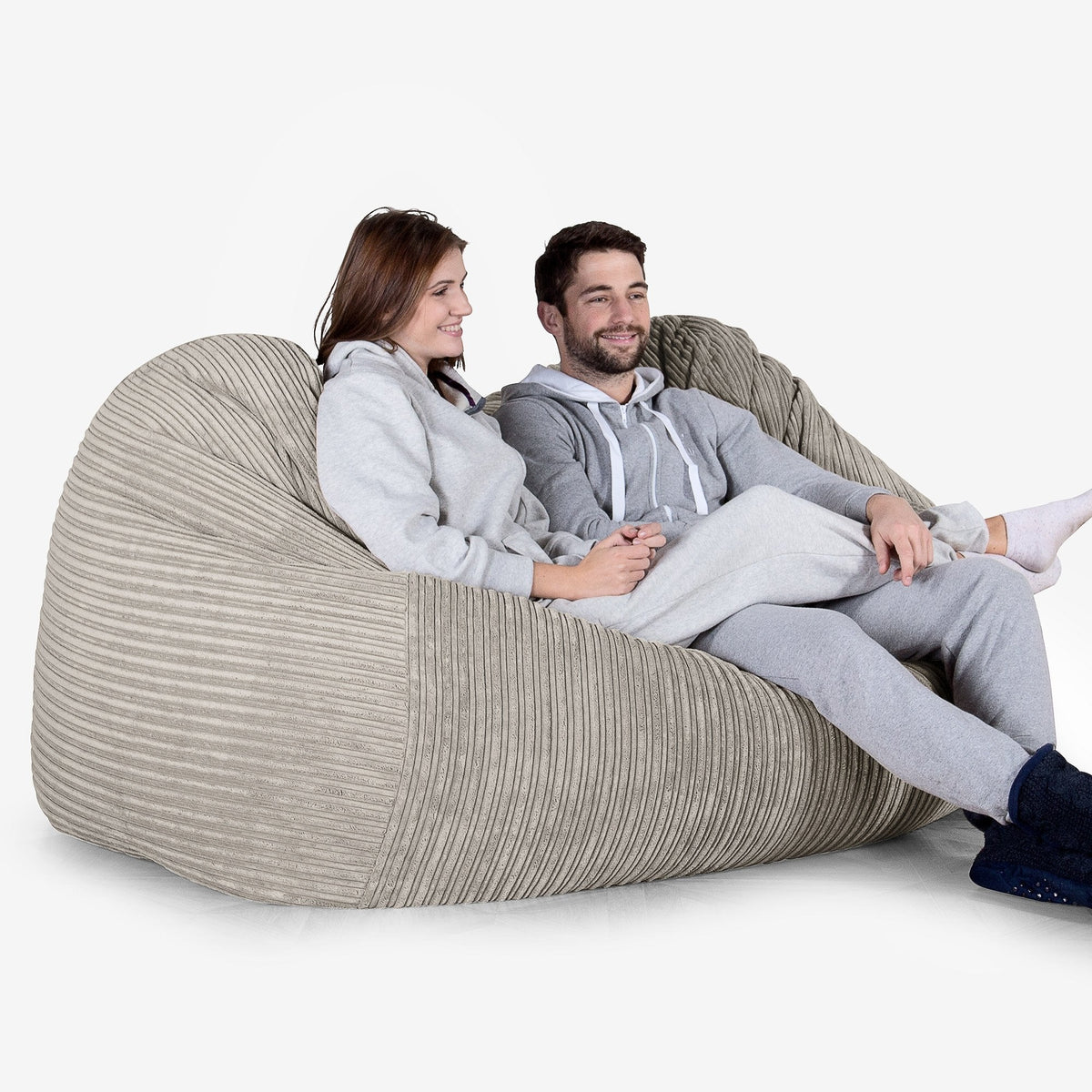 Lounge Pug® Stor Sækkestol Sofa Klassisk Jernbanefløjl Mink Big